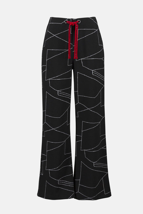 253080 Jacquard Knit Abstract Print Wide-Leg Pants - Darling