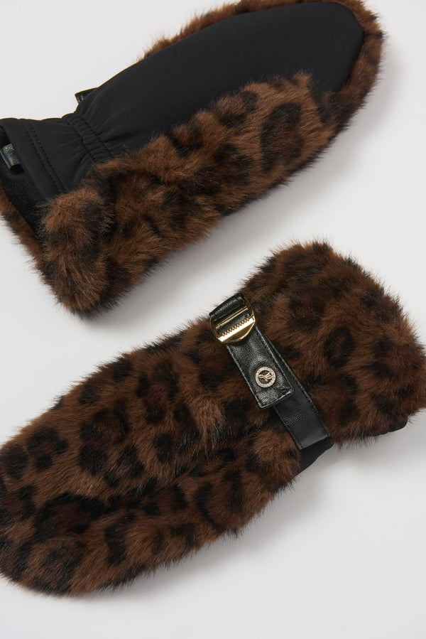 253977X Leopard Faux Fur Mittens - Darling
