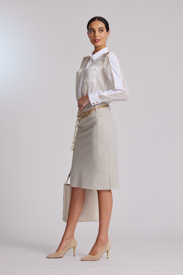 8958 Panelled Basque Skirt - Darling