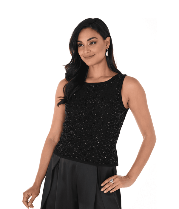 248021 - Beaded Mesh Sleeveless Knit Top - Darling